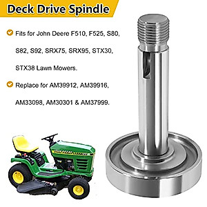 johntruck Deck Drive Spindle Shaft Fit for John Deere Lawn Mowers Garden Tractors F510 F525 SRX75 SRX95 STX30 STX38, Replace for AM39912, AM39916, AM33098, AM30301 & AM37999
