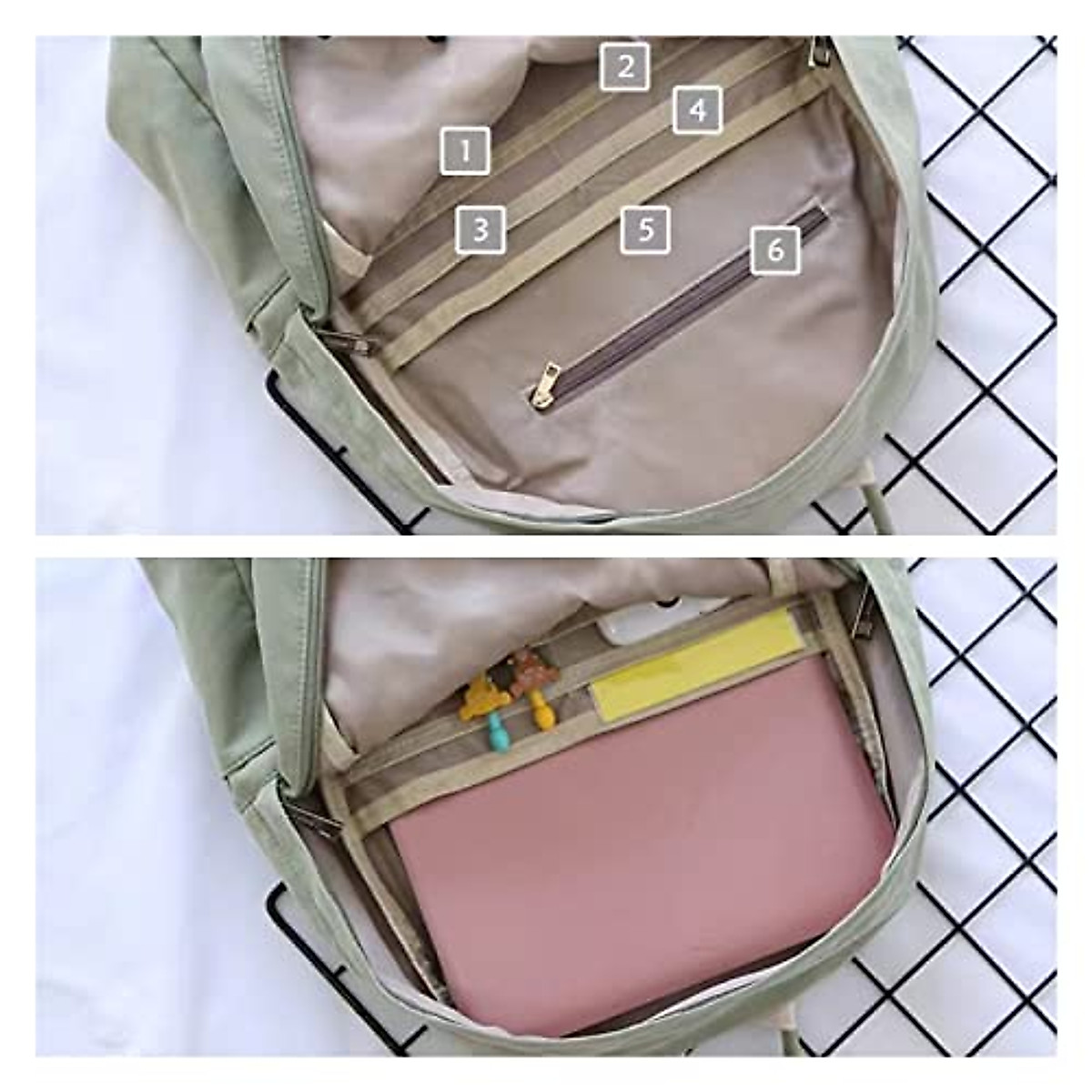 Girl Cute Backpack Large Capacity Aesthetic for Teen Vintage Laptop Bookbag Back to School Kawaii Bag (Green)