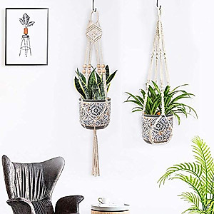 Vivimee 2 Pack Ceramic Plant Pots, 5 Inch Flower Pot Set, Planter Set with Drainage Hole for Indoor Plants, Cactus, Succulent, Snake Plants, Bamboo, Clay Pottery Garden Pots for Outdoor Plants(Gray)