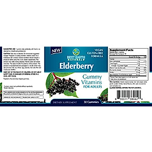 Best Earth Naturals Elderberry Gummy Vitamins with Zinc and Vitamin C for Adults - Gluten Free, Vegan, Delicious Gummies for Immune Support & Antioxidants, 30 Count