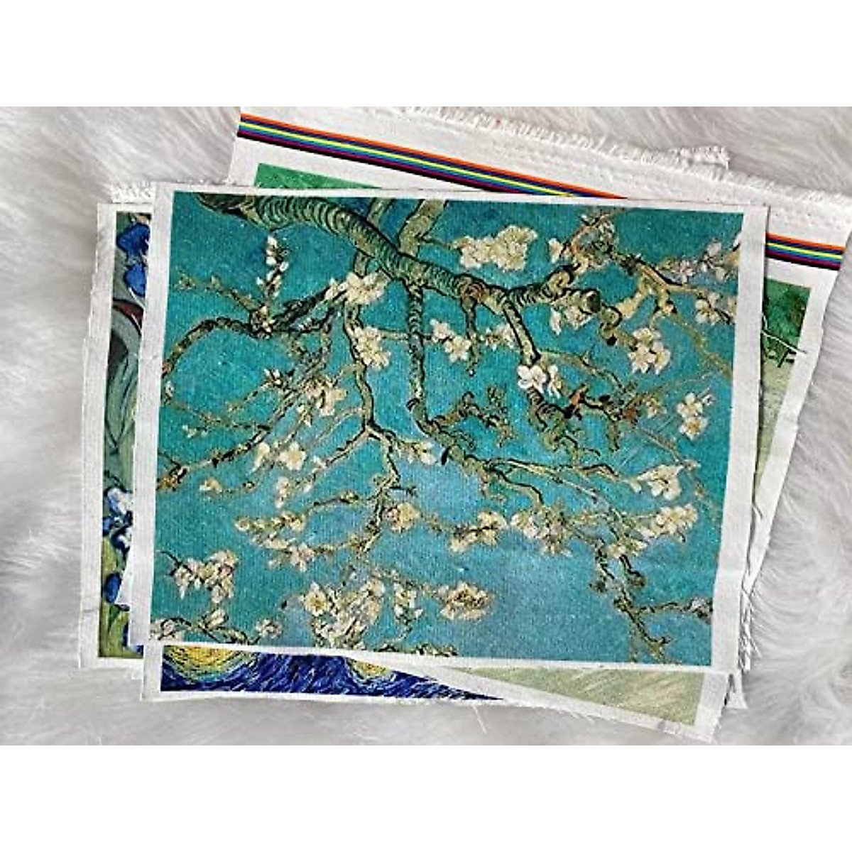 7 pcs of 20x25cm high Precision Printed Painting of Van Gogh Cotton Canvas,Fabric for Sewing,Fabric for Making Bags, Quilting,Wall Decor,Cotton DIY Sewing Materials Fabric