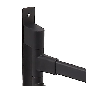 Matte Black Swivel Towel Bar, Wall Mounted Bathroom Towel Rack Well Structured Rustproof with Auxiliary Sticker for Corridor for Lobby (5 Arms)