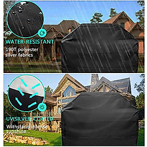 FRGHF Barbecue cover, dust proof BBQ cover, waterproof barbecue protective cover, garden grill cover with storage bag, 145 x 61 x 117 cm