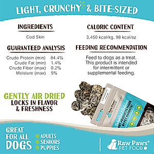 Raw Paws Cod Skin Rolls for Dogs, 5-oz – Icelandic Cod Skins for Dogs - Fish Skins for Dogs - Fish Skin Chews for Dogs - Cod Skin Dog Treats - Cod Treats for Dogs - Dried Fish Dog Treats - Fish Treats