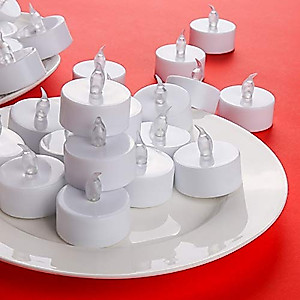 5Pack Battery Tea Lights - LED Tea Lights candles Realistic Bright Flickering Holiday Gift Operated Flameless LED Tea Light for Seasonal & Festival Celebration Warm Yellow lights Battery Powered