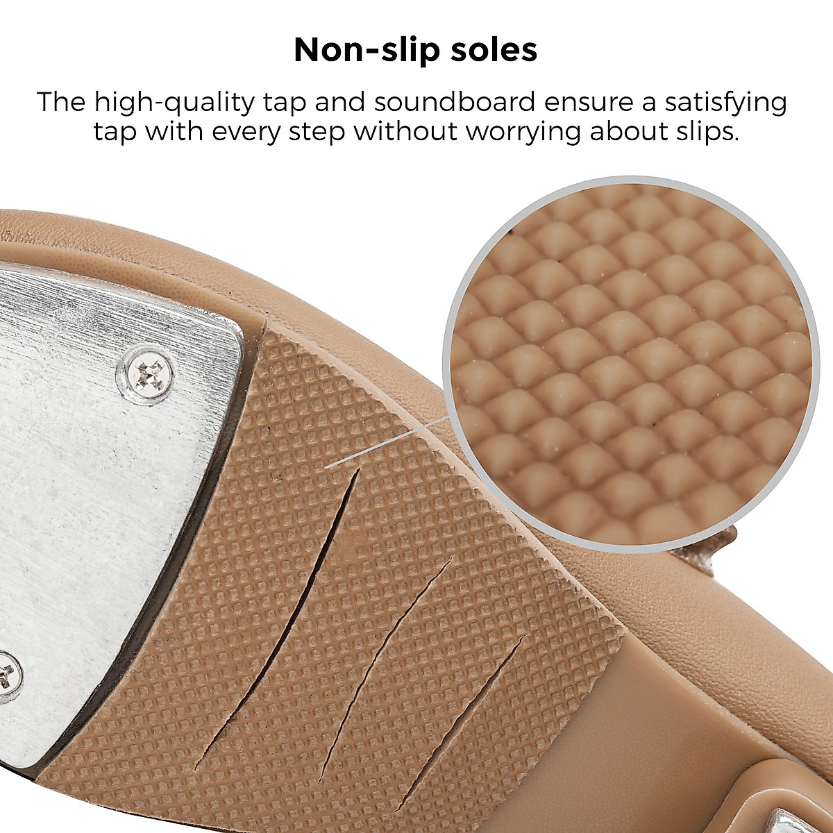 Stelle Tap Shoes for Girls Toddler Boys PU Leather Dance Shoes(Toddler/Little Kid/Big Kid)(Tan,2ML)