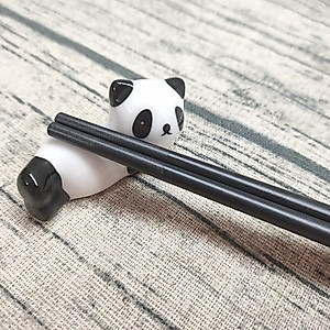 6 Pack Cute Ceramic Panda Stand Rest Rack, Mini Chopsticks Stand Holder for Forks, Spoons, Knife, Tableware, Paint Brushes Home Decoration