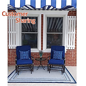 Oslimea Outdoor Seat Cushion Slip Cover 25" x 27", Waterproof Patio Furniture Chair Cushion Cover Replacement Pillow Slip Seat Cushion Cover 2 Pack - Covers Only, Dark Blue