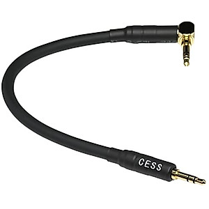 CESS-072 Right Angle to Straight 3.5mm Short Aux Stereo Audio Cable, 6-inch