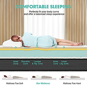 Giantex 8 Inch King Mattress, Memory Foam King Size Mattress, Breathable Medium Firm Mattress for Pressure Relieve, CertiPUR-US Certified, Mattress in a Box