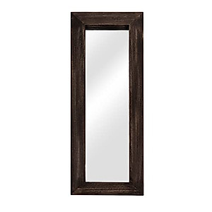 MAXYOYO Rustic Wood Floor Mirror Full Length, 47 x 16 Wall Mirror for Bathroom, Large Mirror Full Body Dressing Mirror for Living Room, Bedroom, Leaning Against Wall/Wall-Mounted Mirror