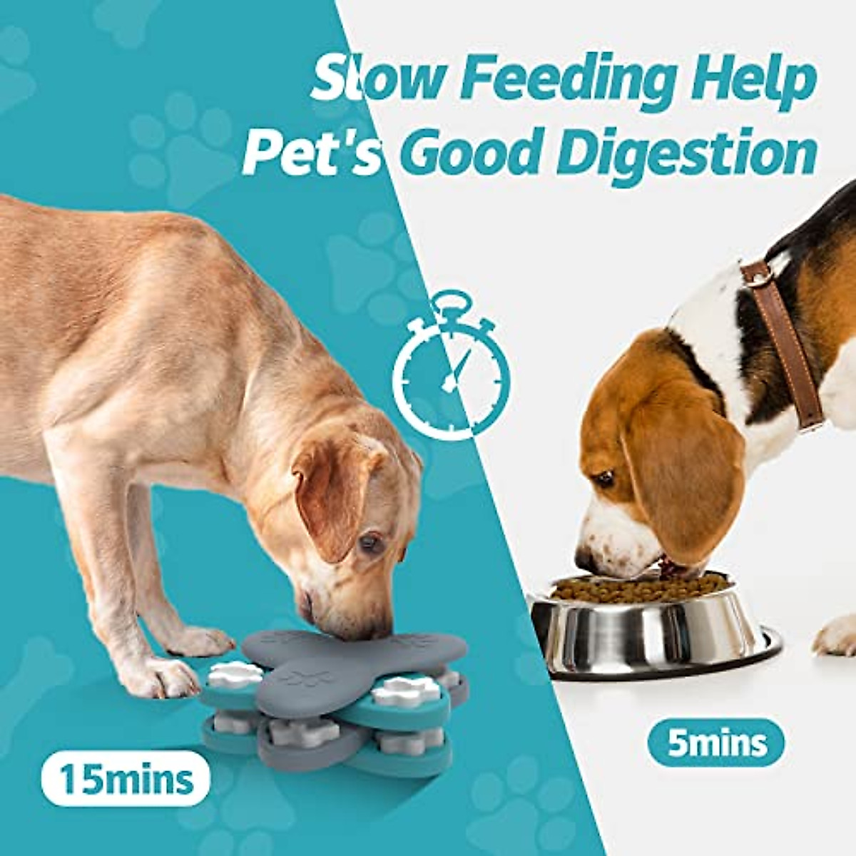 Dog Puzzle Toys - Interactive Dog Toys Provides IQ Training & Mental Enrichment, Rotatable Dog Treat Dispenser for Puppy, Medium Dogs and Large Dogs