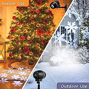 Tangkula Christmas Snowflake LED Projector Lights, Rotating Snowfall Projection with Remote Control, Outdoor Landscape Decorative Lighting for Christmas, Holiday, Party, Wedding, Garden, Patio