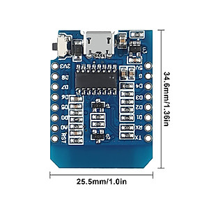 AITIAO 4Pcs ESP8266 ESP-12 ESP-12F NodeMcu Mini D1 Module for WeMos Lua 4M Bytes WLAN WiFi Internet Development Board Base on ESP8266 ESP-12F Compatible with WeMos D1 Mini