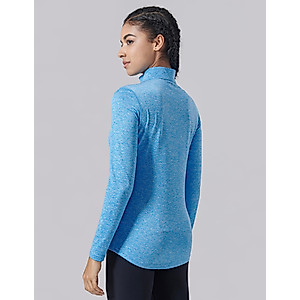 Women's Quick Dry Long Sleeve Quarter Zip Pullover Shirts with Thumb Holes and Pocket (Set 1, X-Small)