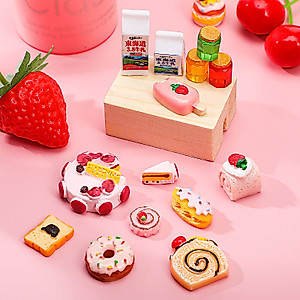 50 Pieces Dollhouse Food Miniature Food Mini Food Toys Dollhouse Accessories Mixed Pretend Foods Doll House Foods for Cooking Game Toys DIY