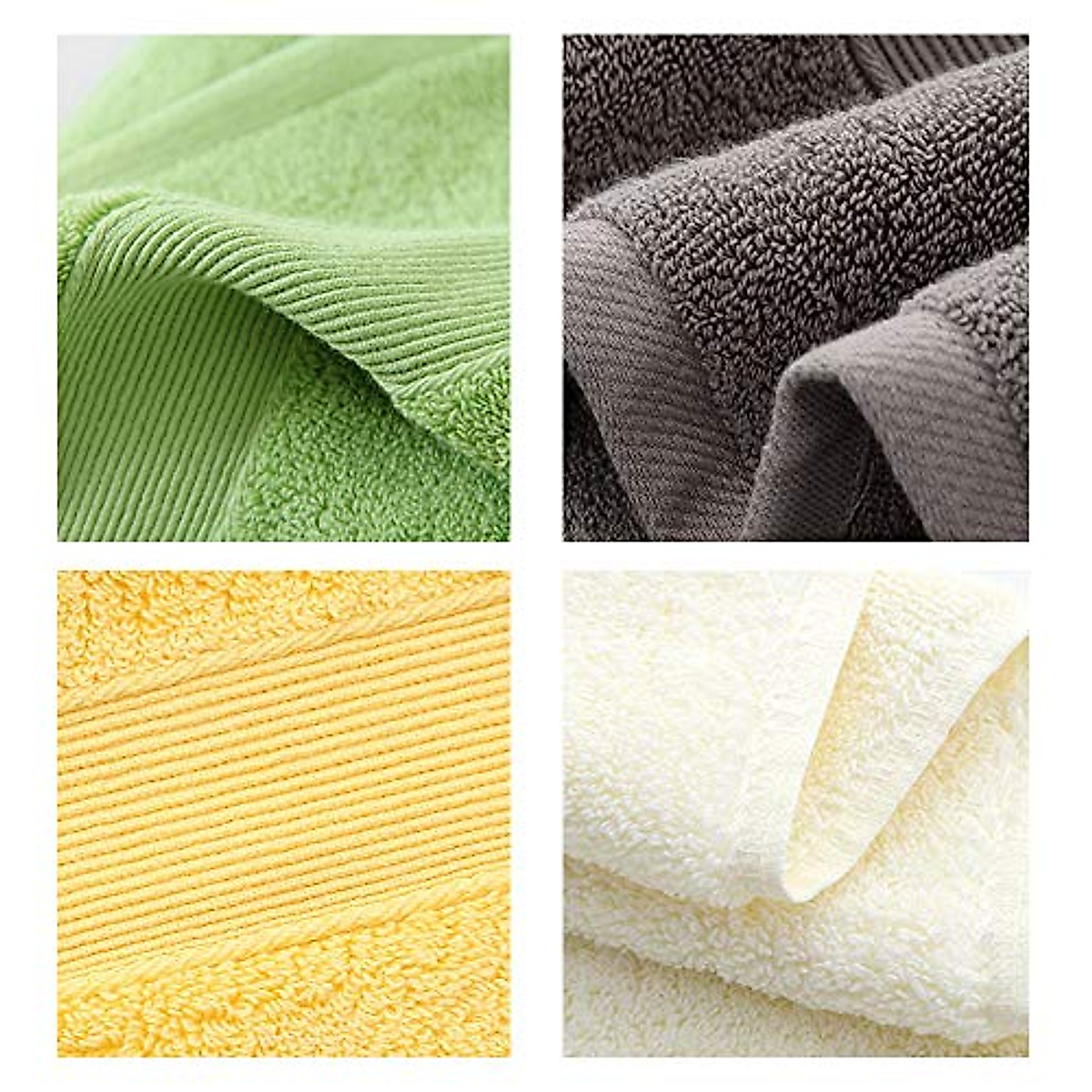 JININQ 700GSM 2Piece Hand Towels -100% Cotton(14 x 30 Inches) for Bathroom,Kitchen,Beauty,Spa,Gym,Household face Towel,Highly Absorbent Towels (Green)