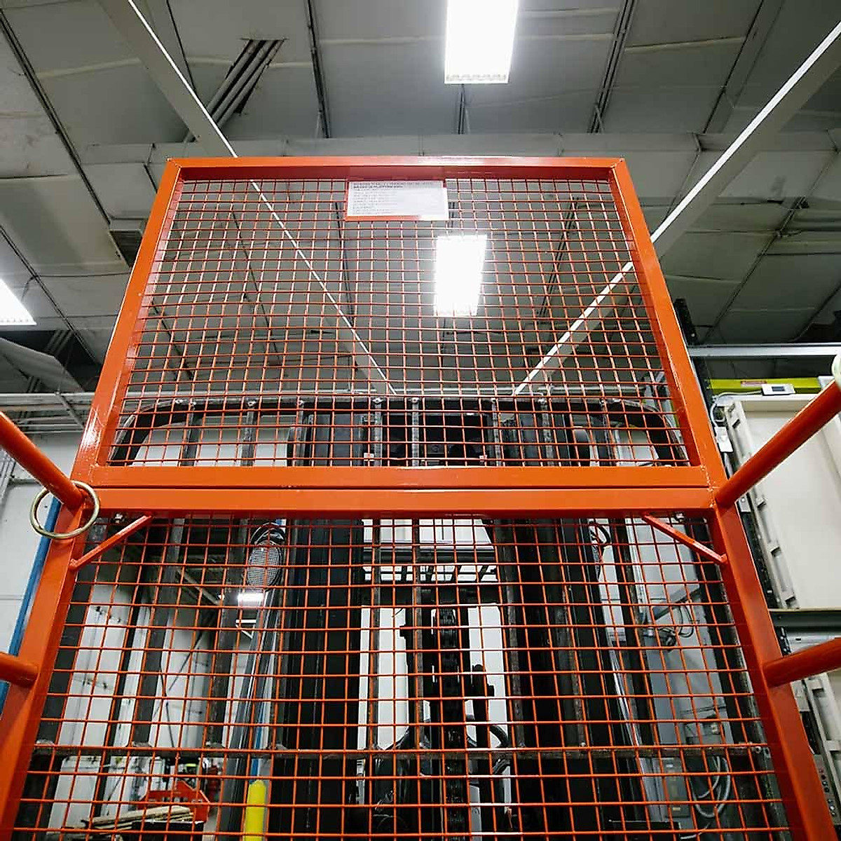 Titan Attachments Forklift Safety Cage 45" x 43", 2 Person Design with 1,200 LB Loading Capacity, Forklift Man Basket, Provide Safety for Most Aerial Jobs, Collapsible Work Platform