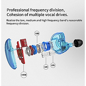 2018 Newest KZ ZS10 4BA with 1 Dynamic Hybrid 10 Driver in Ear Earphone HiFi DJ Monito Running Sport Earphone Earplug Headset (Without Mic, Blue)