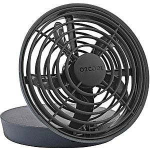O2COOL 5 Inch Portable Fan – Battery Operated or USB Connected Cooling for Travel, Outdoor, Camping, Car and Office - Compact Folding Design and Tilting Head for Directional Air Flow, Black