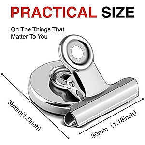 20 Pack Magnetic Clips for Refrigerator, Strong Fridge Magnet Clips,Magnetic Clips Heavy Duty, Clip Magnets for Fridge,Whiteboard, Office,Refrigerator Magnet Clips(Silver)