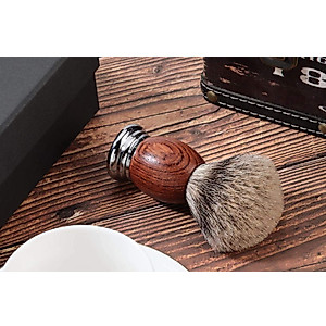 JOLI 100% Pure Badger Hair Shaving Brush Handmade With Walnut Wooden Handle and Stainless Steel Base Perfect for Wet Shaving