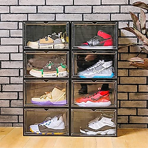 WALNUTA Clear Plastic Shoe Box with Magnetic Closure Stackable Storage Case Shoe Organizer Collection Display for Men Women (Color : A)