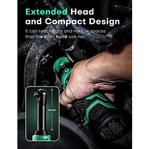 KIMO 3/8" Extended Electric Ratchet Wrench Set, 40 Ft-Lbs 400 Rpm 12V Cordless Wrench w/ 2-Pack 2.0 Ah Batteries, 1 Hour Fast Charger & 8 Sockets, Power Ratchet w/Variable Speed & LED Light