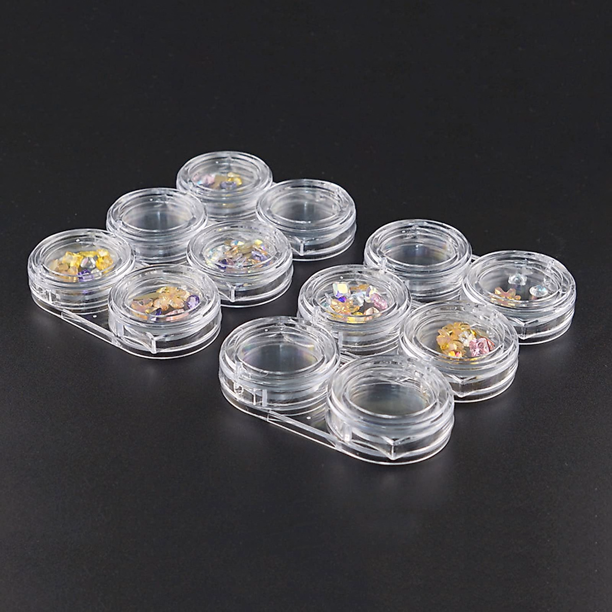 Nail Tip Box False Empty Nail Tips Organizer Storage Box with 12 Number Spaces Storage Case Container Nail Box Plastic Grid Box for Fingernail Crystal, Jewelry, Nail Accessories (Clear)