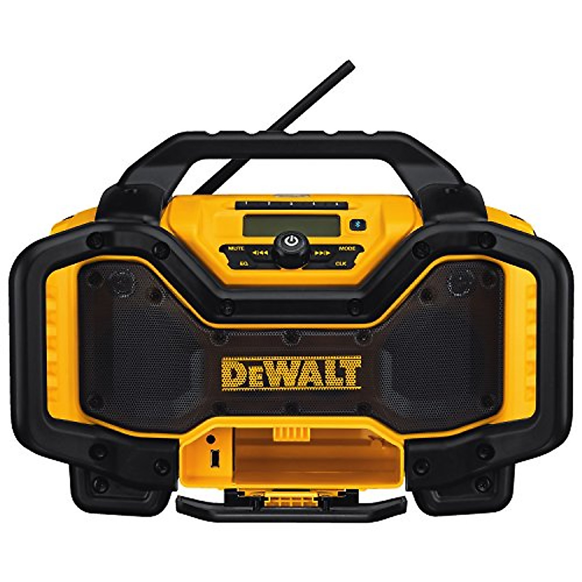 DEWALT 20V MAX Bluetooth Radio, 100 ft Range, Battery and AC Power Cord Included, Portable for Jobsites (DCR025)