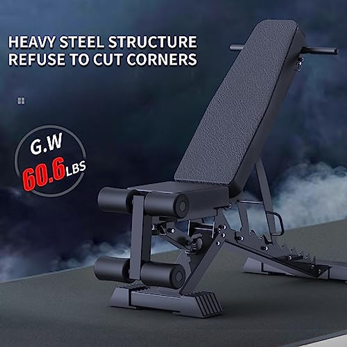 K KINGKANG Adjustable Weight Bench, 1100 LB Weight Capacity Heavy-duty Workout Bench, Extended Head, and Neck Protection Design, Foldable Flat/Incline/Decline Exercise Multi-Purpose Bench for Home Gym