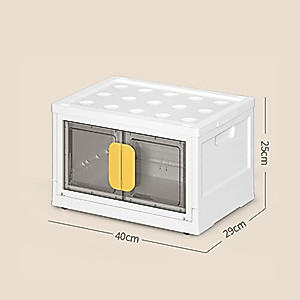 Collapsible Storage Bins with Lids Storage Bins Folding Storage Box with Doors for Closet Organizers and Storage (L)