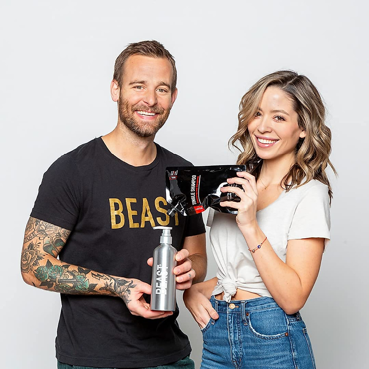 Beast Tingle Shampoo + Reusable Bottle Set, 16oz