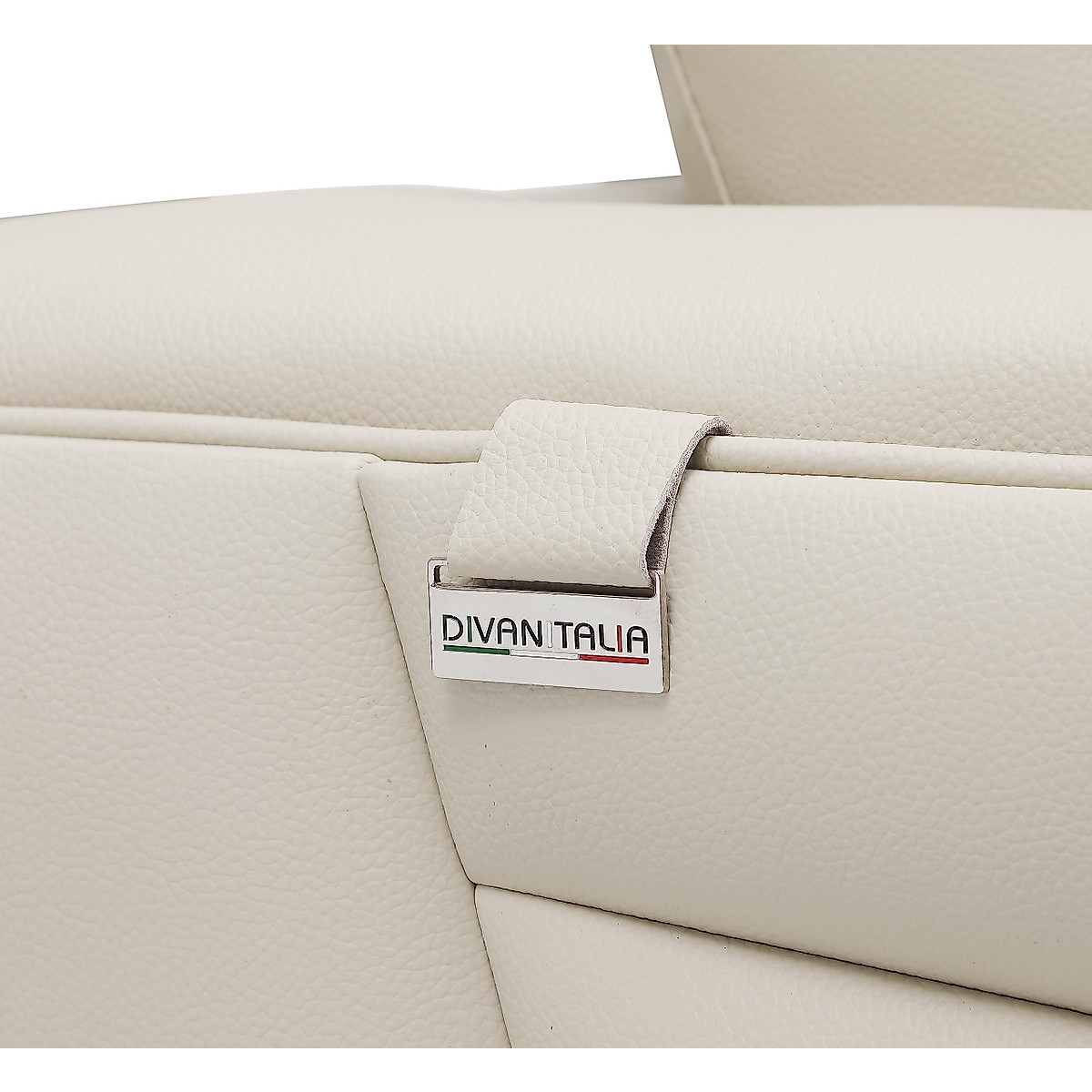 Blackjack Furniture Surton Top Grain Italian Leather Sectional Sofa for Living Room and Home Office, Modern Luxury L-Shaped Couch, 117" W, Right Arm Facing, Beige