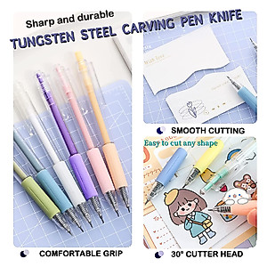 10PCS Cartoon Pattern Student Utility Knife Pen, Craft Cutting Tool Paper Pen Cutter Knife Creative Retractable, Cutter Knife Creative Retractable Precision Paper Cutting Carving Tools
