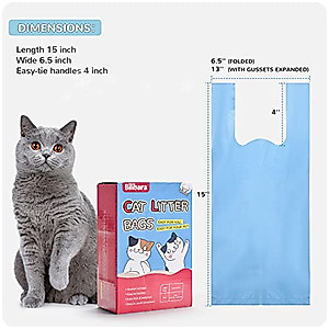 Bilibara Cat Litter Bags with Handles, Scented Poop Bags for Cats, Ultra Thick Cat Poop Bags, Leak-Proof Cat Waste Bags, Amazing Odor Sealing, Disposable Cat Litter Disposal, Large to Fit Any Scoop