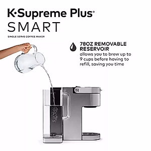 Keurig Supreme Plus Smart Single Serve K-Cup Pod Coffee Maker, 78 oz removable water reservoir, Stainless