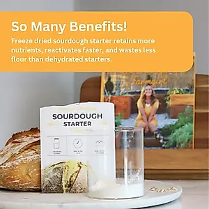 Better Bread Premium Heirloom Sourdough Starter Culture So Blessed Heirloom Style Freeze Dried Starter Culture for Baking Sourdough Bread | Perfect for Pancakes, Biscuits, Pretzels, & More | Non-GMO Prebiotic Artisan Bread | Made with Organic Ingredients
