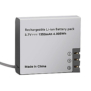 GeeKam 1350mAh Action Camera Rechargeable Batteries (2-Pack) with Dual USB Charger,for AKASO Brave 4/V50X, Dragon Touch, Crosstour CT8500, Campark X30, APEMAN A100/A77, PG900/PG1050 and More