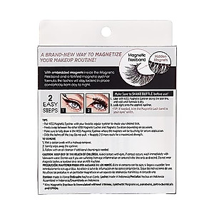 KISS Magnetic, False Eyelashes, Charm', 12 mm, Includes 1 Pair Of Magnetic Lashes, Magnetic Lash Eyeliner, Contact Lens Friendly, Easy to Apply, Reusable Strip Lashes