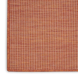 Nourison Positano Indoor/Outdoor Terracotta 8' x 10' Area Rug, Easy -Cleaning, Non Shedding, Bed Room, Living Room, Dining Room, Backyard, Deck, Patio (8x10)
