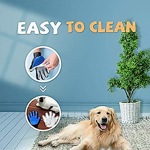 ADORAMBLING Pet Grooming Gloves for Dog Cat Gentle Deshedding Brush Glove Efficient Pet Hair Remover Glove for Dogs Cats with Long or Short Fur Massage Mitt with 259 Silicone Tips 1Pair