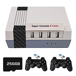Kinhank 117,000+ Video Games, Retro Game Console 256GB,Super Console X Cube Game Consoles Support 4K HD Output,4 USB Port,Up to 5 Players,LAN/WiFi,2 Gamepads,Best Gifts(256GB)
