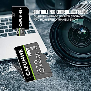 512GB Micro SD Card Memory Card 512GB for Android Phones/PC/Computer/Camera Class 10 512GB TF Card High Speed Flash Cards with Adapter