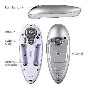 Electric Can Opener, Restaurant Can Opener Automatic, Hand Free Can Opener, Smooth Edge Portable Automatic Can Opener for Any Size, Best Kitchen Gadget, Chef's Best Choice (Black)