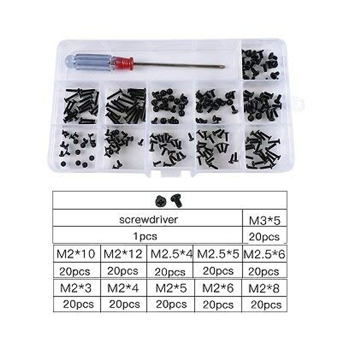 M2 M2.5 for Laptop Notebook Screws Set for Computer Electronic Digital Mini Mechanical Assortment Repair Kit Hardware - (TZ020015012) SCRW-196650