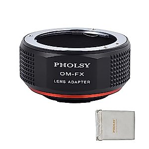 PHOLSY OM to FX Lens Mount Adapter Compatible with Olympus Zuiko OM Lens to Fujifilm X Mount Camera Body Compatible with Fujifilm X-H2S, X-Pro3, X-T5, X-T4, X-S20, X-S10, X-T30II, X-E4 etc.