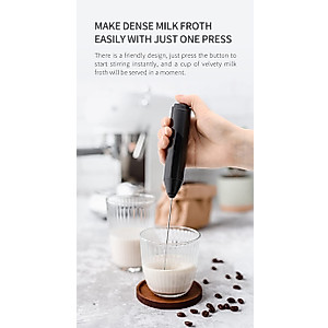 GOGENGEN Electric Hand Whisk for Milk, Beverage Mixer for Coffee with Milk, Cappuccino, Hot Chocolate, Battery Operated (not included) Mini Stainless Steel Fother, Cool Cookware