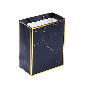 ysmile Marble Black 8" Medium Gift Paper Bag with Tissue Paper for Men Birthday Party Favor from