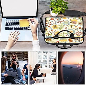 Colorful Owl Floral Laptop Computer Bag Waterproof Shoulder Messenger Bag 13-15 inch Durable Laptop Tote Bag with Shoulder Strap Handle Lightweight Crossbody Briefcase